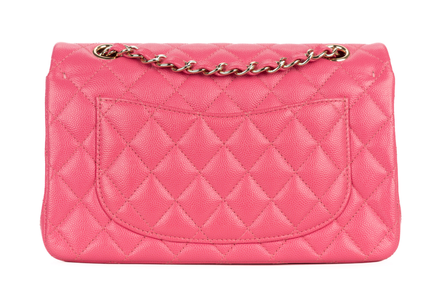 Chanel Small Double Classic Flap Pink Caviar Gold Hardware - Love Luxury UK